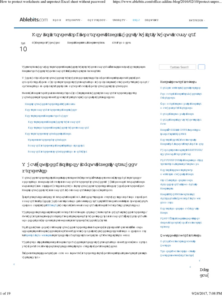 How To Protect Worksheets and Unprotect Excel Sheet Without Password ...