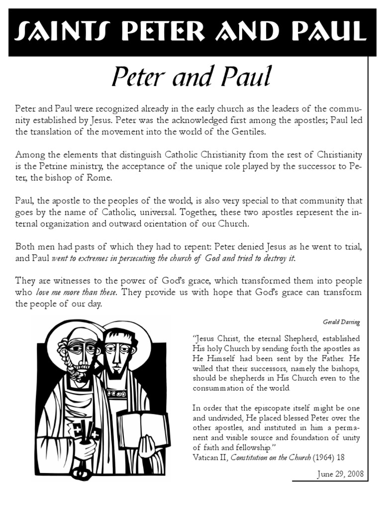 Saints Peter and Paul Insert | PDF | Saint Peter | Catholic Church
