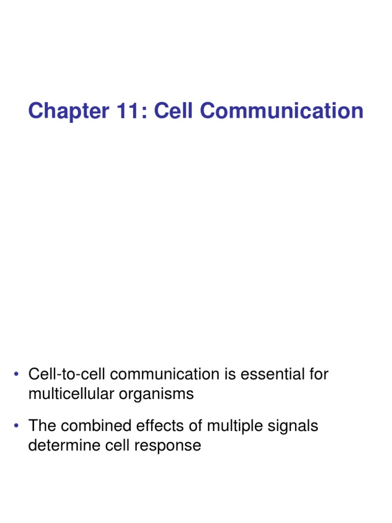 Chapter 11: Cell Communication | PDF | Cell Signaling | Signal Transduction