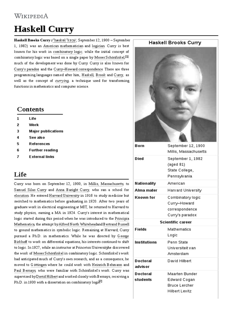 Haskell Curry | Mathematical Logic | Formalism (Deductive)