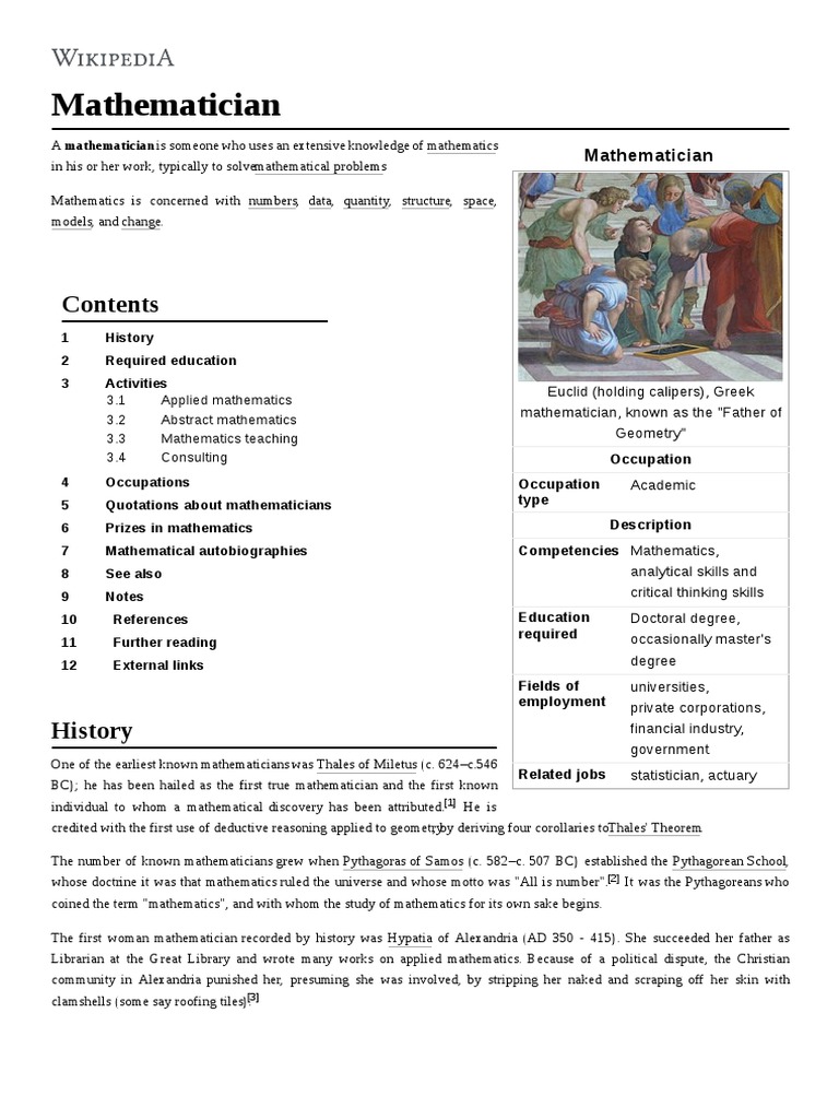 Mathematician PDF | PDF | Mathematician | Applied Mathematics