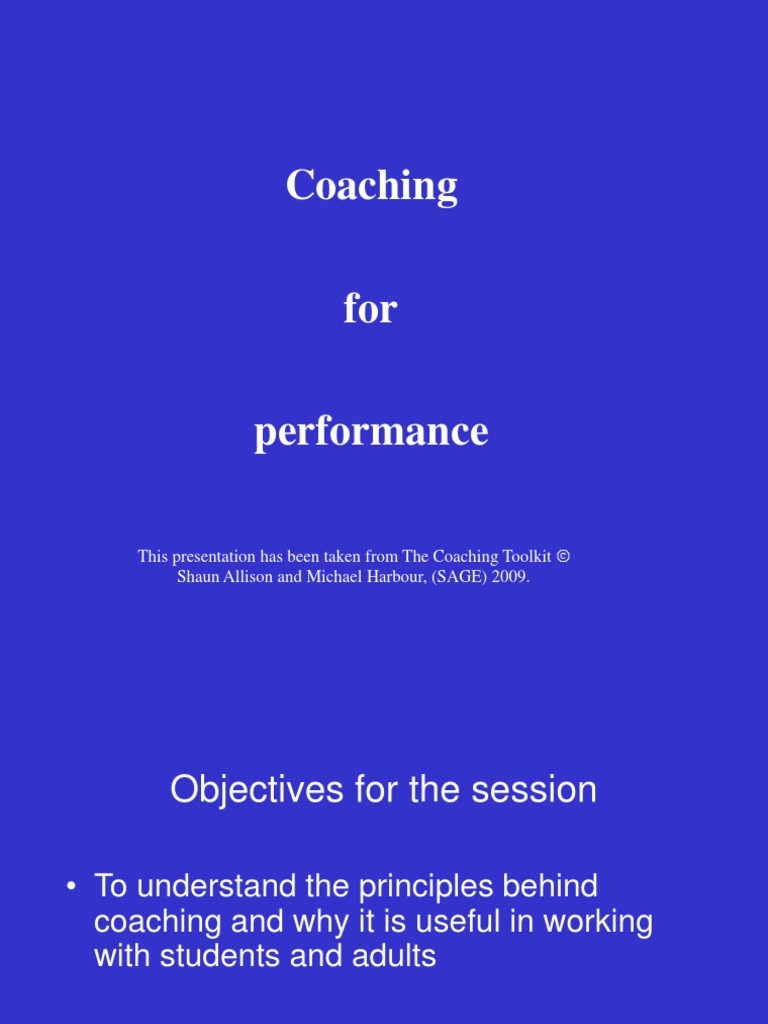 Coaching for Performance | PDF | Mentorship | Motivation