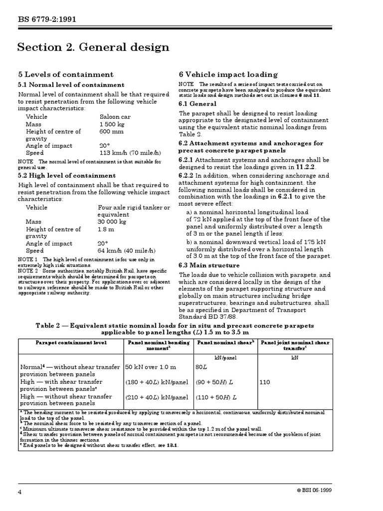 BS 6779-2-1991 | Download Free PDF | Bending | Structural Load