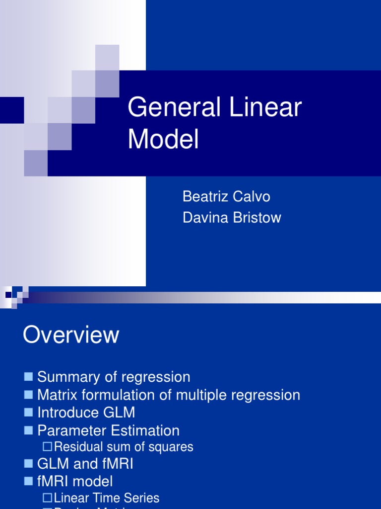 General Linear Model Pdf Regression Analysis Functional Magnetic Resonance Imaging