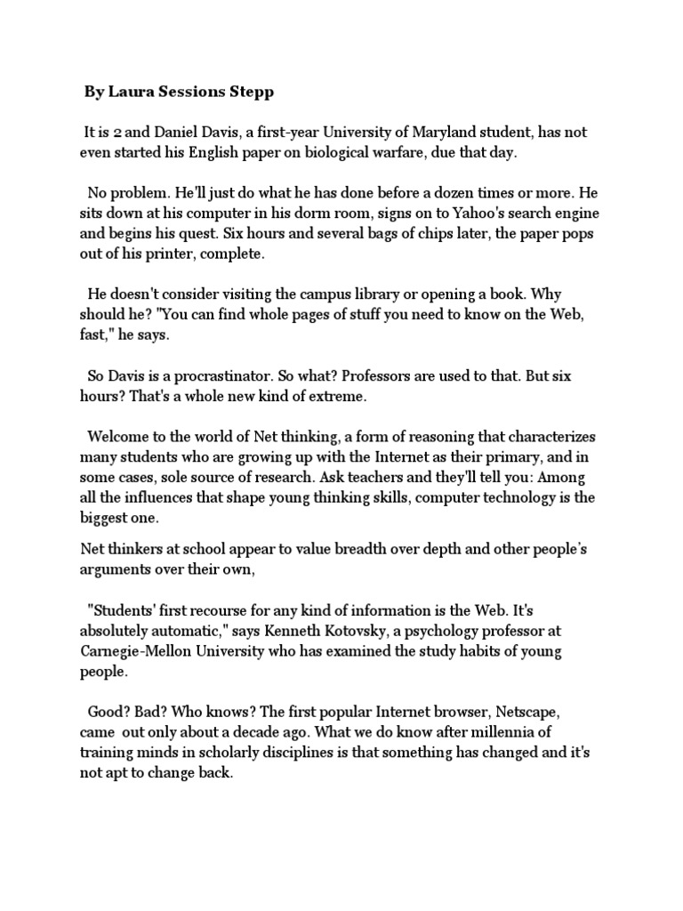 By Laura Sessions Stepp | PDF | Internet | Libraries