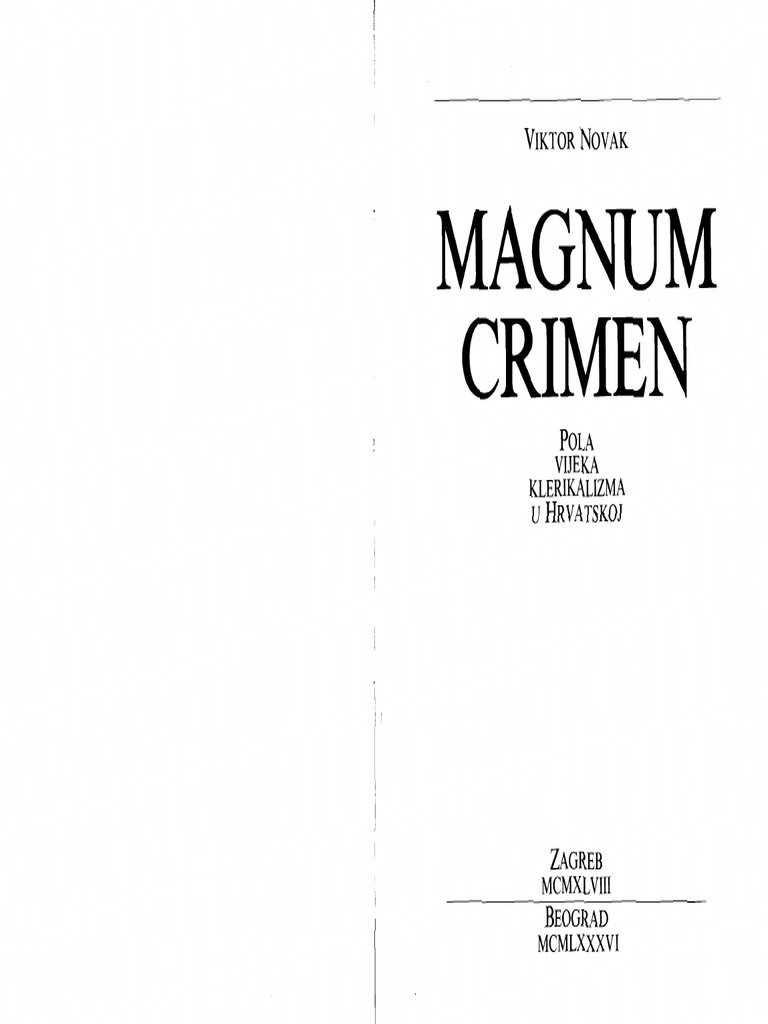 Magnum Crimen - Viktor Novak | PDF