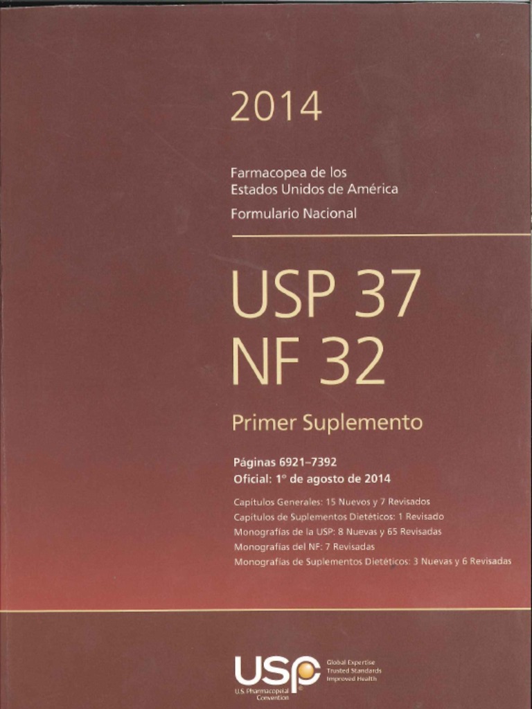 Usp 37 NF 32 Suplemento 1 PDF | PDF