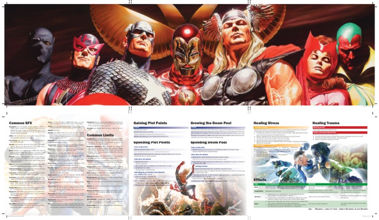 Marvel Heroic System Cheat Sheet | PDF | Dice | Applied Probability