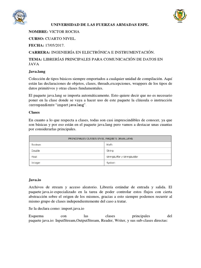 Librerias de Java | PDF | Java (lenguaje de programación) | Desarrollo de software