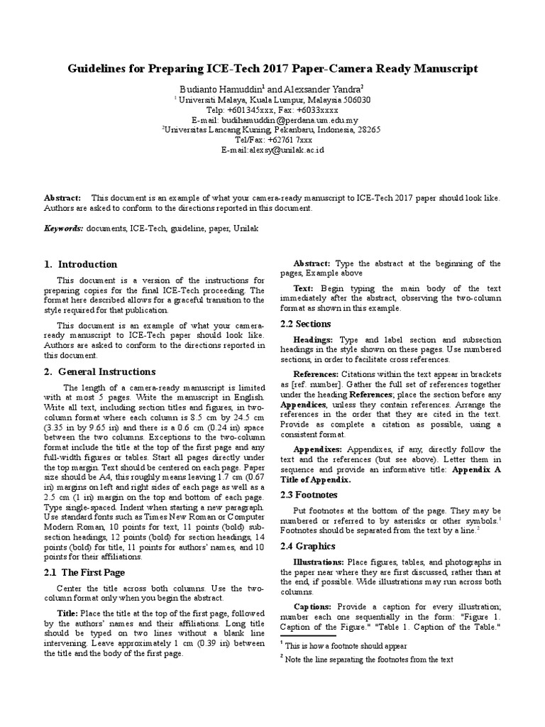 Camera Ready Manuscript ICE Tech | PDF | Note (Typography) | Citation