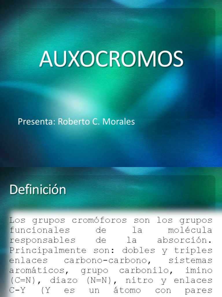Definición y Tipos de Cromóforos | PDF | Cromóforo | Color