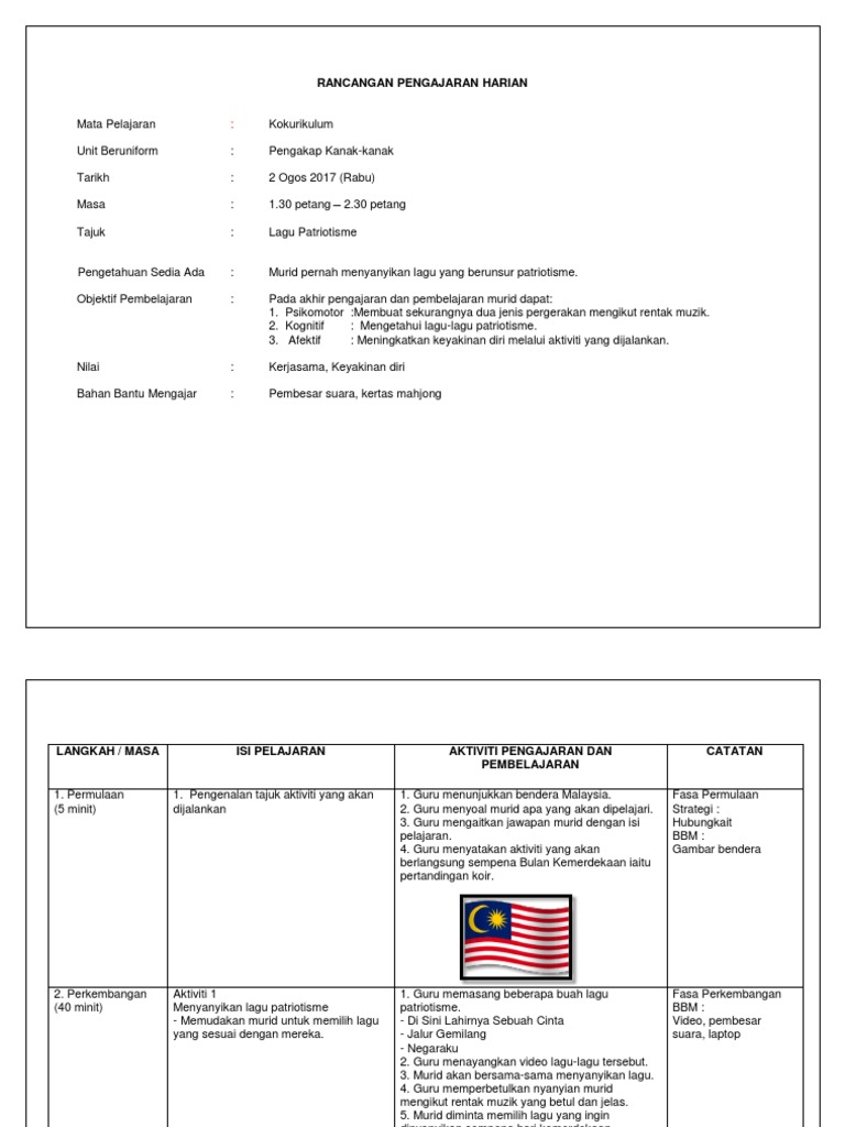RPH - Kokurikulum | PDF