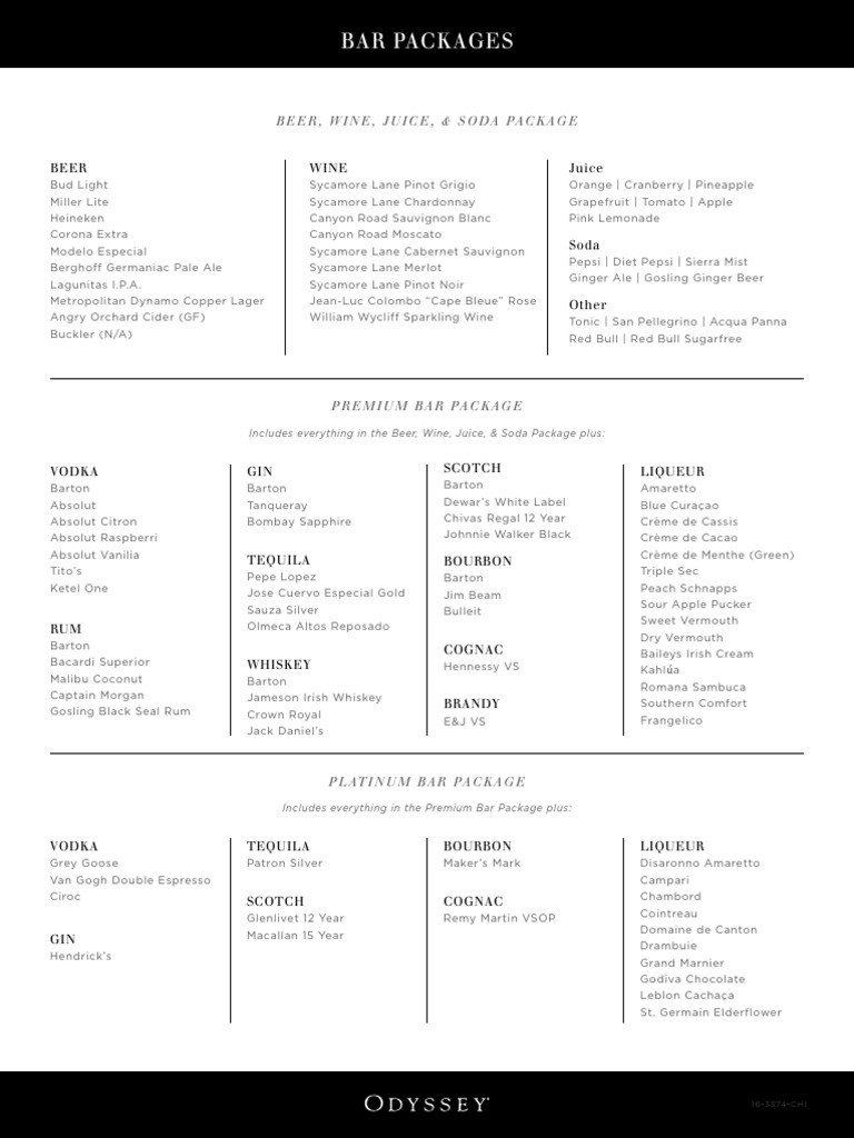 OC Bar Packages NP | PDF