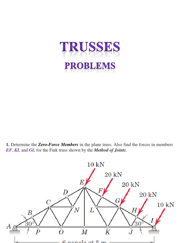 11P Trusses Problems | PDF | Truss | Architectural Design