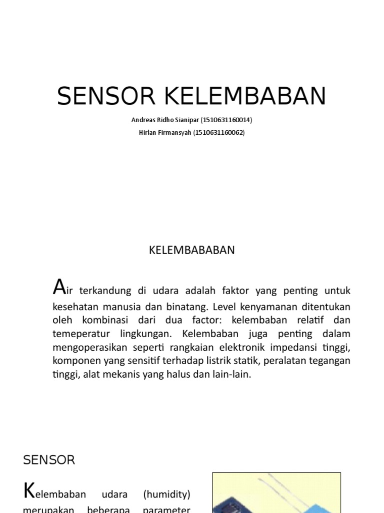 Sensor Kelembaban dan Fungsinya | PDF | Teknologi & Rekayasa