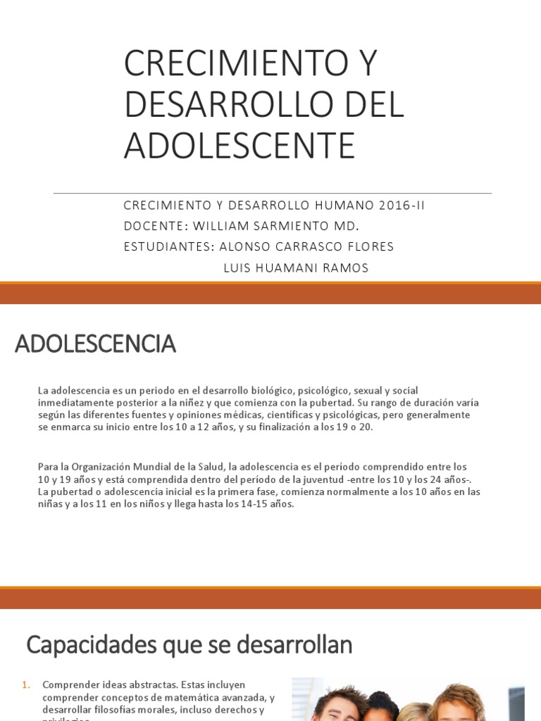 Crecimiento y Desarrollo Del Adolescente | PDF | Pubertad | Adolescencia