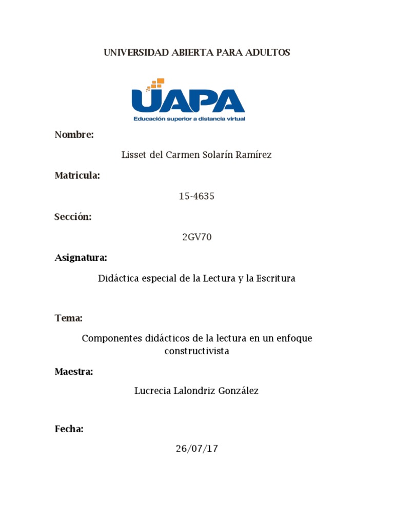 Tarea 4 de Didact Esp. Lisset | PDF | Comprensión lectora | Aprendizaje