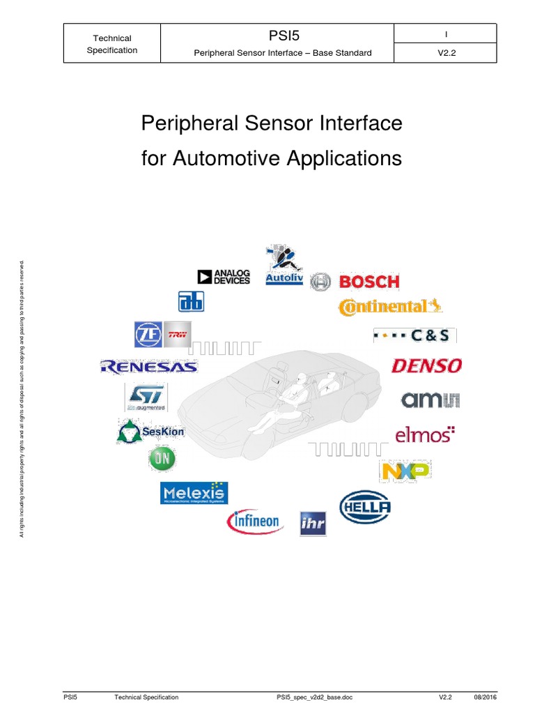 PSI5 Specification v2.2 08-2016 PDF | PDF | Indemnity | Specification ...