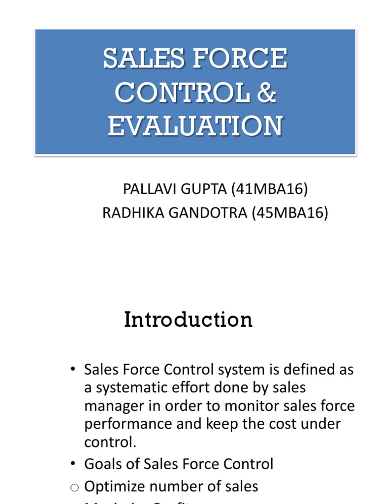 Salesforce Control and Evaluation | PDF | Performance Appraisal ...