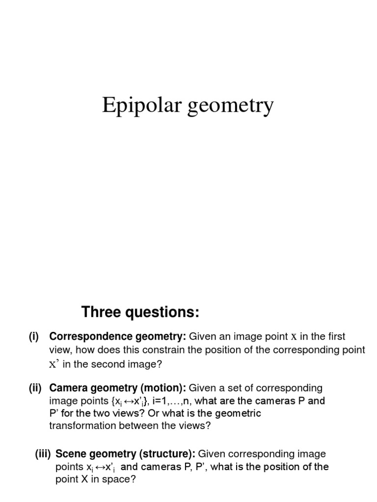 Epipolar Geometry 2 | PDF | Mathematical Analysis | Geometry
