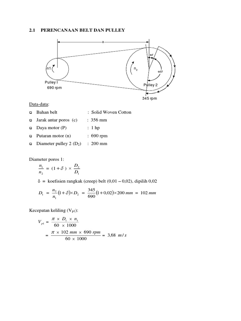 Perencanaan Belt Dan Pulley | PDF