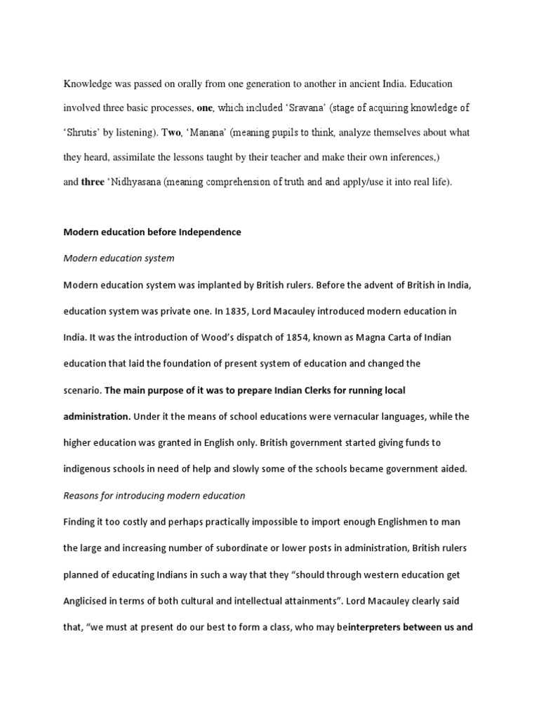 Modern Education Before Independence | PDF | British Raj | Poverty