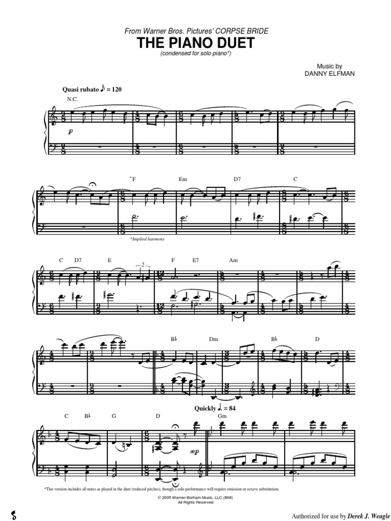 Corpse Bride Duet | PDF | Elements Of Music | Musical Compositions