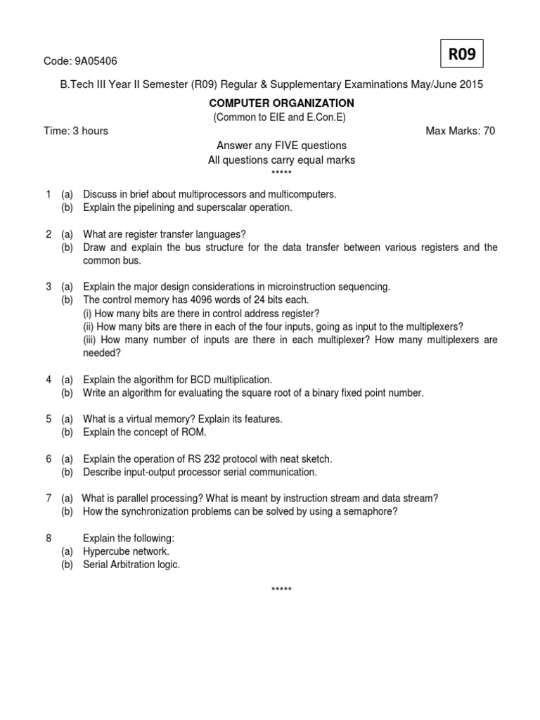 Code: 9A05406 B.Tech III Year II Semester (R09) Regular & Supplementary ...