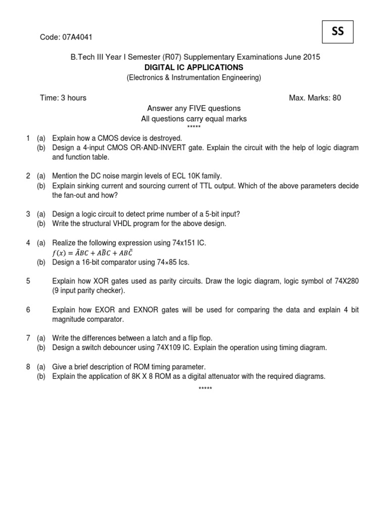 Code: 07A4041 B.Tech III Year I Semester (R07) Supplementary ...