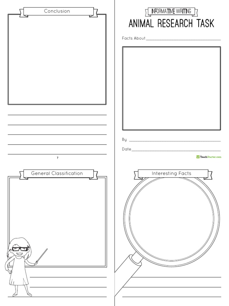 Teachstarter Informative Writing Animal Research Task | PDF