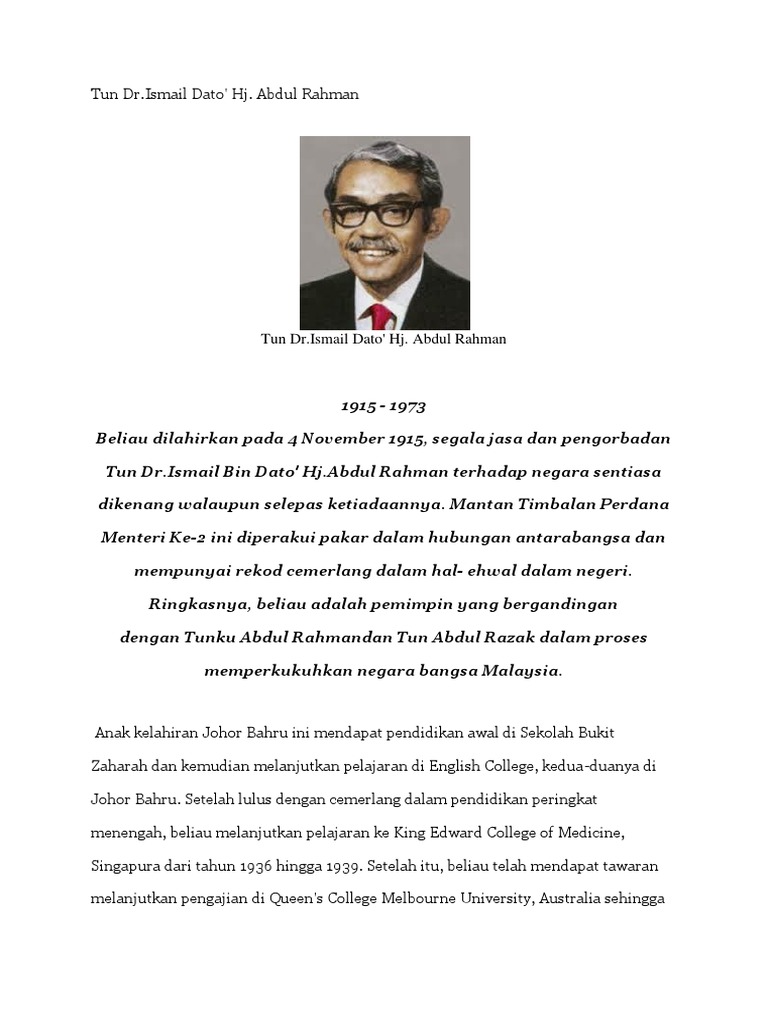 Tun DR Ismail | PDF