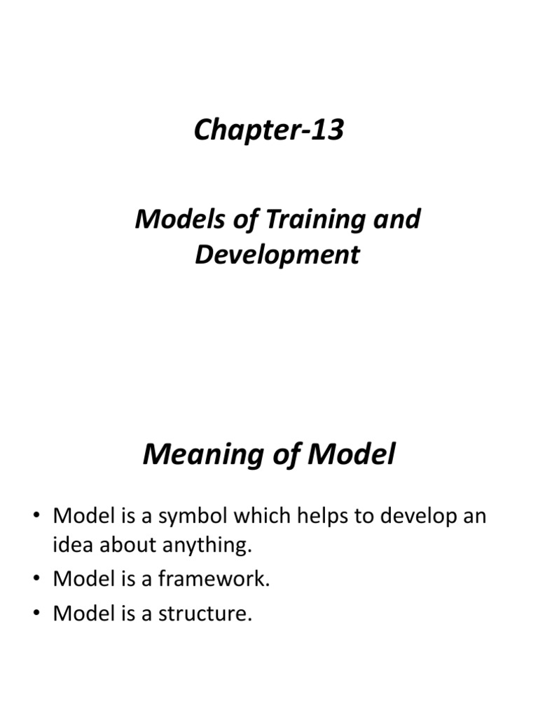 Training and Development Models Overview | PDF | Conceptual Model ...