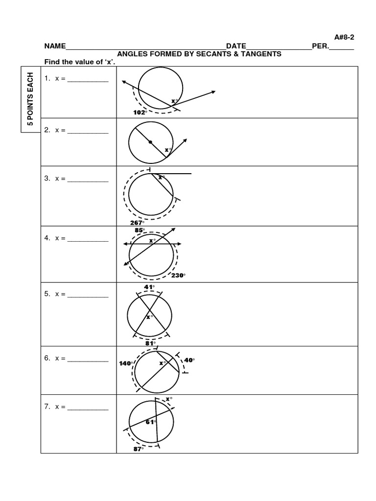 Angles with Secants and Tangents | PDF | Trigonometric Functions | Euclid