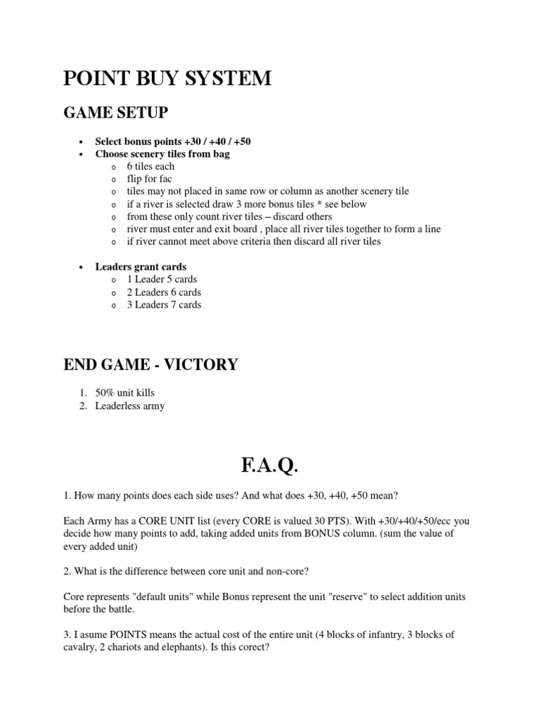 CC Point Buy System | PDF | Flanking Maneuver | Ancient Greece