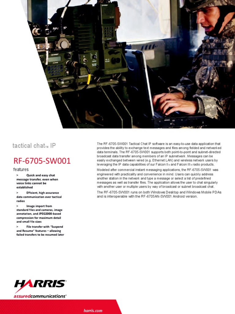 RF 6705 Sw001 Tactical Chat Ip Ds | PDF | Ip Address | Personal Digital ...