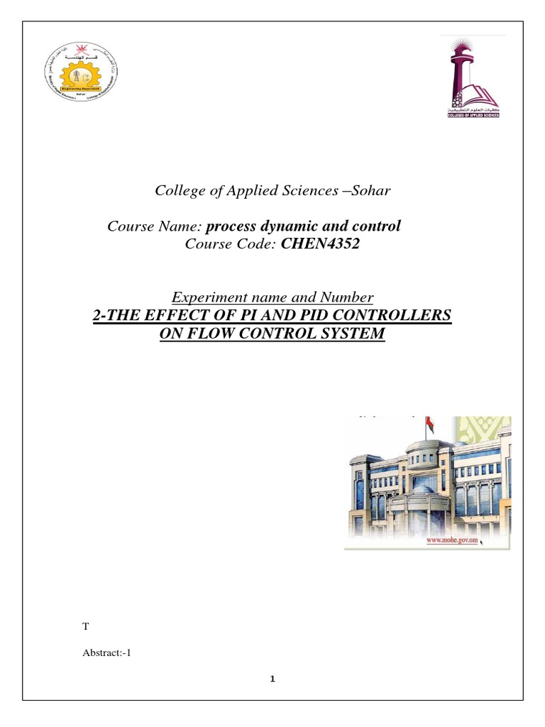 The Effect of Pi and Pid Controllers On Flow Control System | PDF | Control System | Applied ...