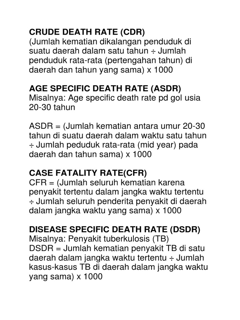 Crude Death Rate | PDF