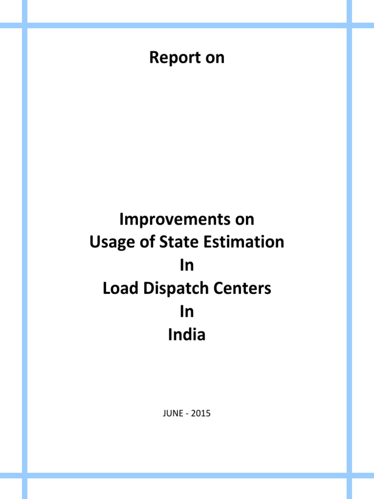 Report On State Estimator Public | PDF | Scada | Electric Power System
