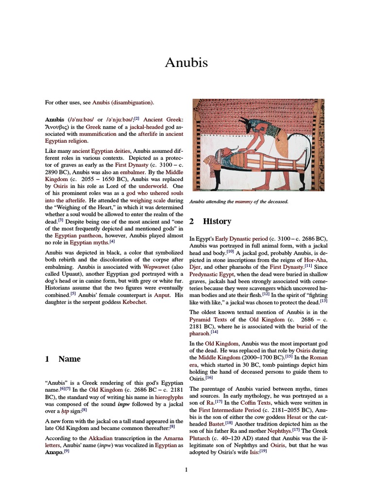 Anubis | PDF | Ancient Egyptian Religion | Polytheism