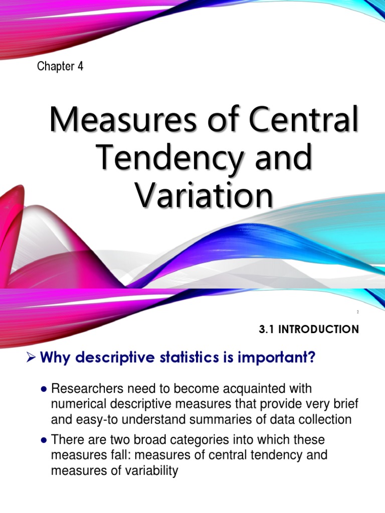 Chapter4 - Measures of Central Tendency and Variation | PDF ...