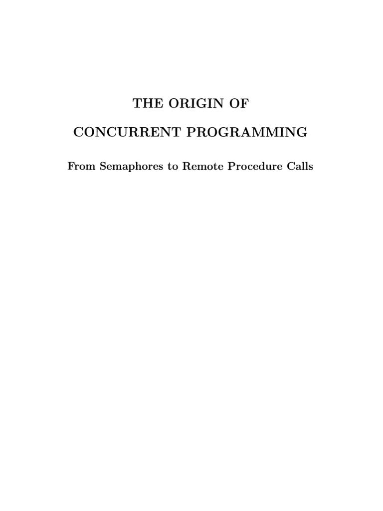 The Origins of Concurent Programming | Download Free PDF | Concurrent Computing | Areas Of ...