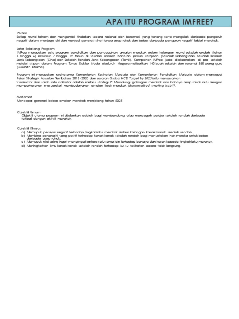 Apa Itu Program Imfree | PDF