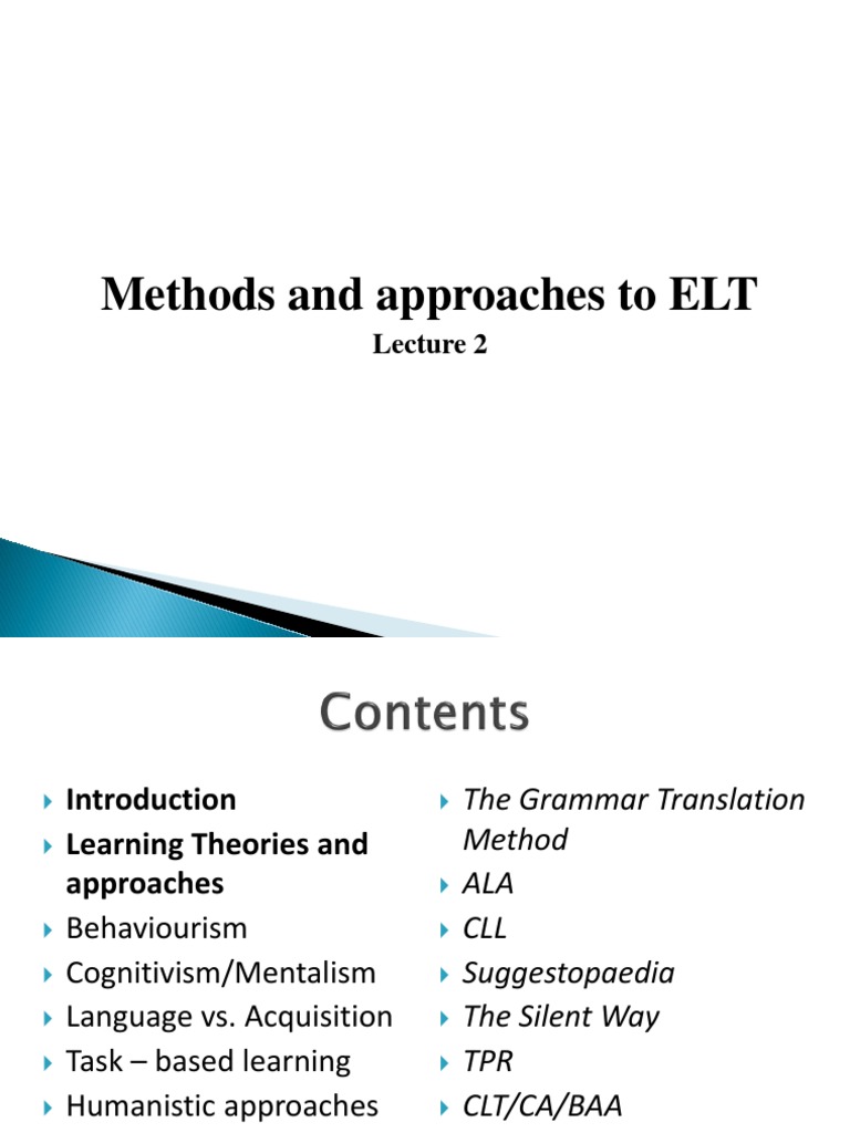 Methods and Approaches To ELT | PDF | Language Education | Language ...