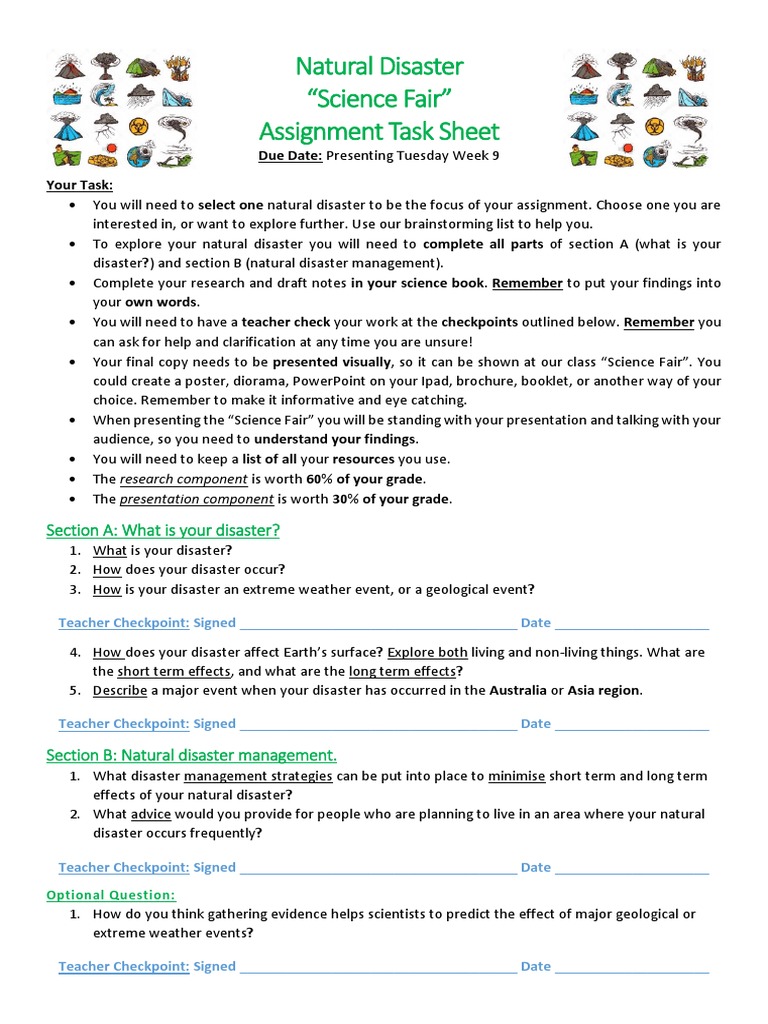 Natural Disasters Assignment Task Sheet | Download Free PDF | Weather ...