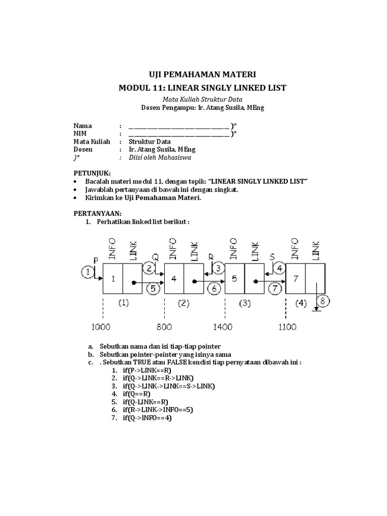 3) Uji Pemahaman Modul 11-Struktur Data | PDF | Metode & Bahan Ajar ...