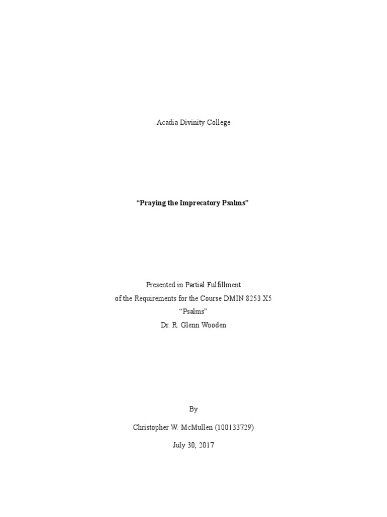 Praying Imprecatory Psalms | PDF | Psalms | Jesus