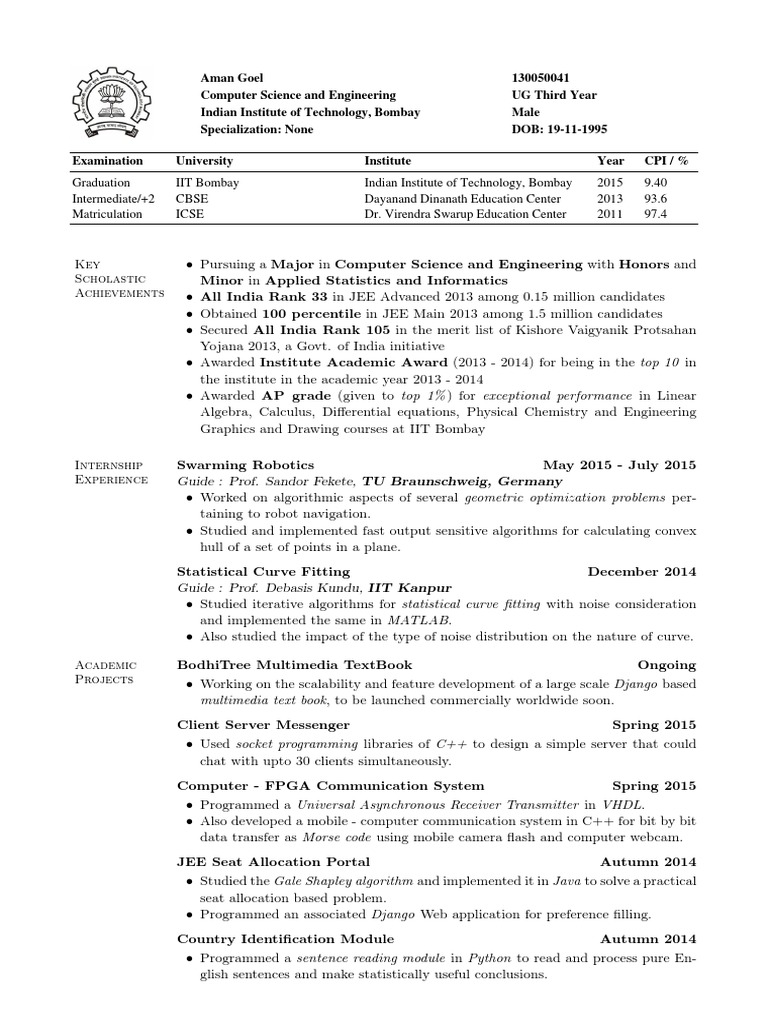 Resume PDF | PDF | Android (Operating System) | Computer Engineering