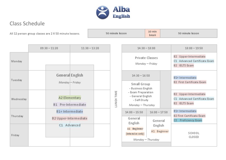 Class Schedule: General English | PDF | Applied Linguistics | Behavior ...