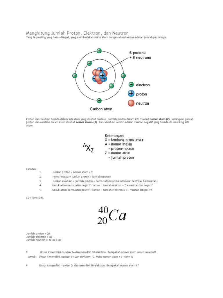 Menghitung Proton, Elektron, dan Neutron | PDF