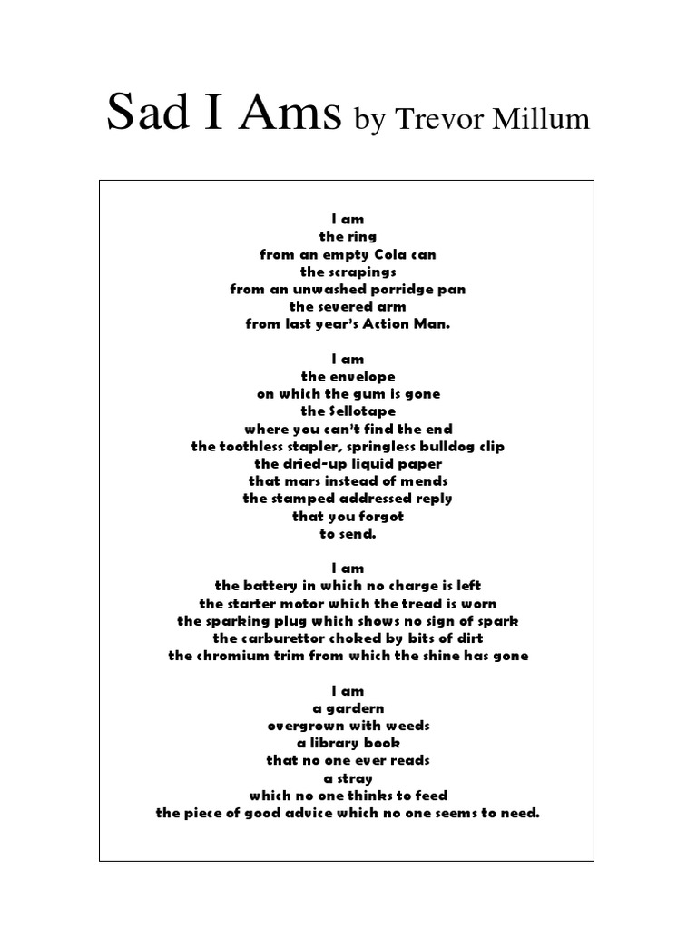 Sad I Ams by Trevor Millum | PDF | Nature